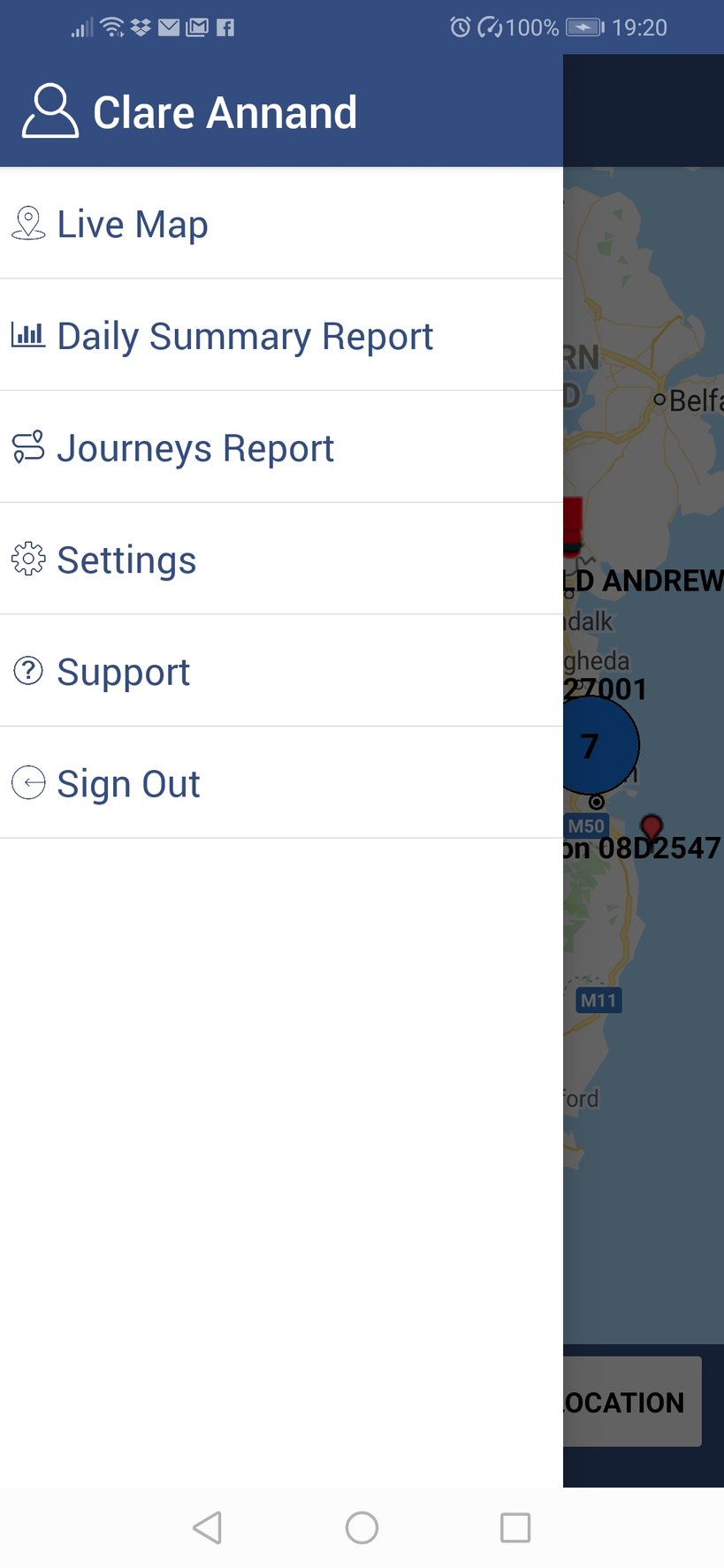 How do I see daily vehicle activity in the Fleet Manager App?